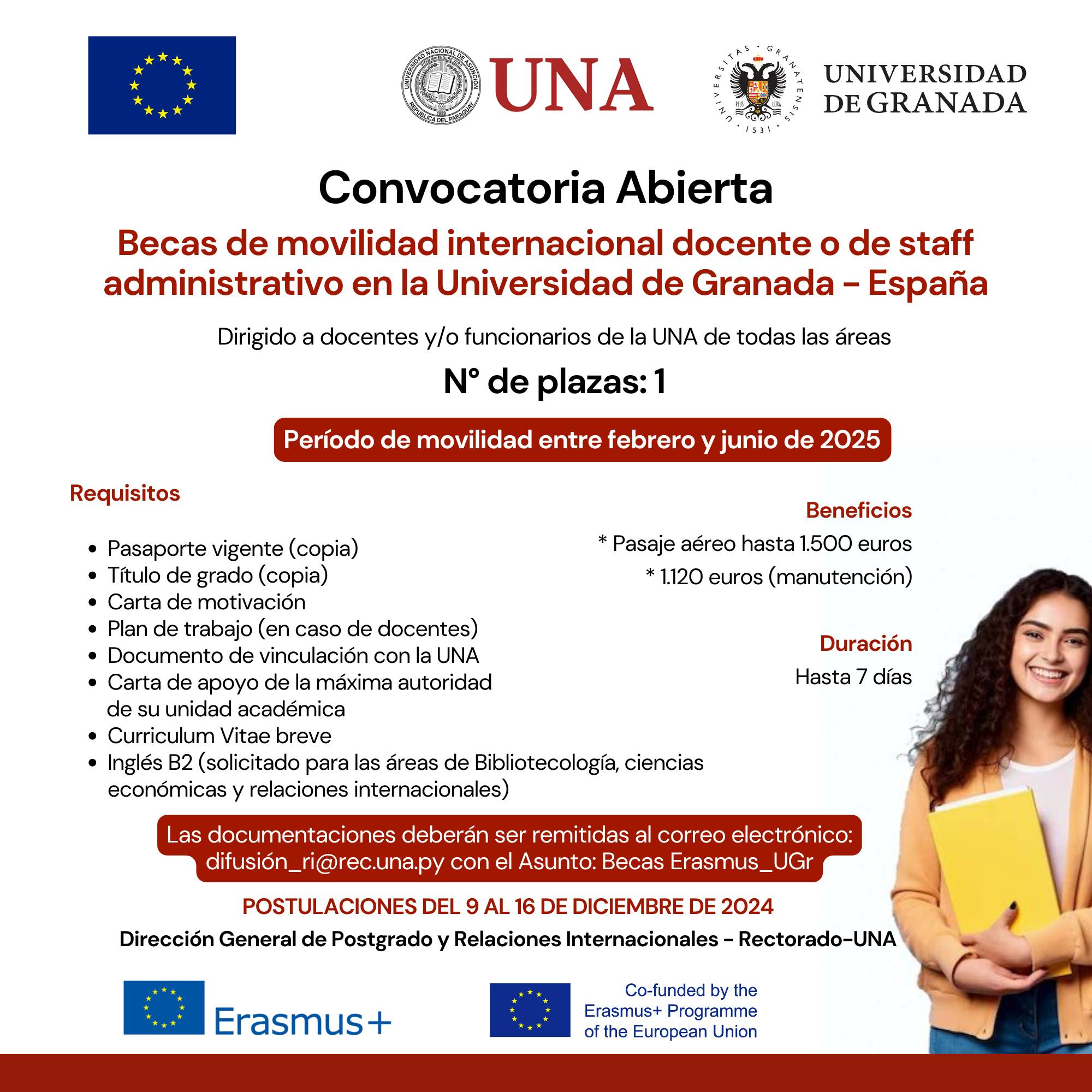 𝗕𝗲𝗰𝗮𝘀 𝗱𝗲 𝗺𝗼𝘃𝗶𝗹𝗶𝗱𝗮𝗱 𝗶𝗻𝘁𝗲𝗿𝗻𝗮𝗰𝗶𝗼𝗻𝗮𝗹 𝗱𝗼𝗰𝗲𝗻𝘁𝗲 𝗼 𝗱𝗲 𝘀𝘁𝗮𝗳𝗳 𝗮𝗱𝗺𝗶𝗻𝗶𝘀𝘁𝗿𝗮𝘁𝗶𝘃𝗼 𝗲𝗻 𝗹𝗮 𝗨𝗻𝗶𝘃𝗲𝗿𝘀𝗶𝗱𝗮𝗱 𝗱𝗲 𝗚𝗿𝗮𝗻𝗮𝗱𝗮 ...